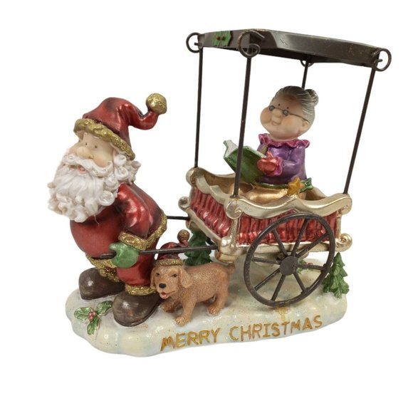 Unbranded | Holiday | Christmas Santa Pulling Mrs Claus In Rickshaw ...